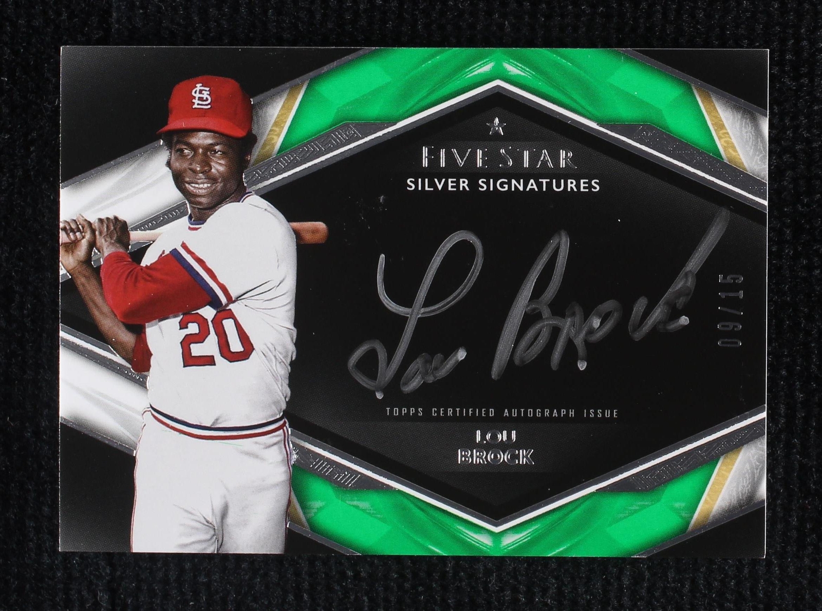 2019 Topps Five Star - Silver Signatures Green #SS-LB Lou Brock /15 (AU ...