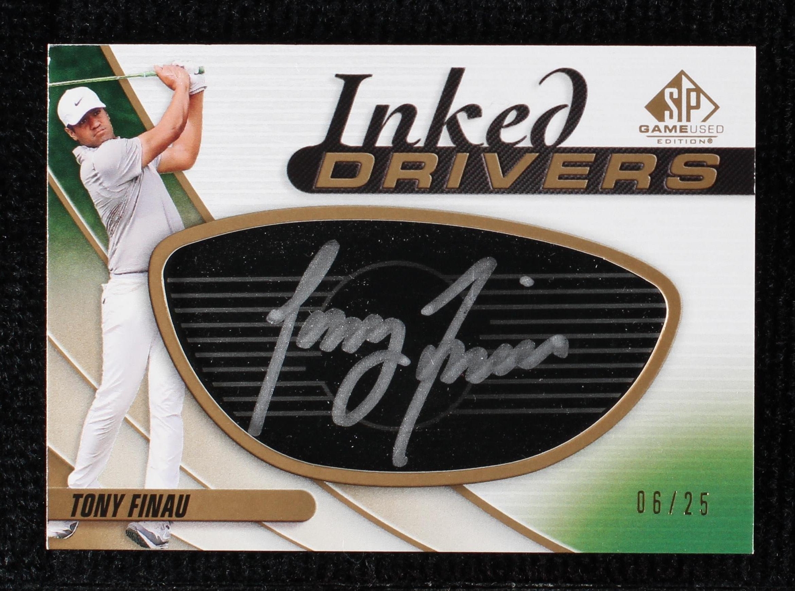 2021 SP Game Used - Inked Drivers Black #ID-TF Tony Finau /25 (AU, RC ...