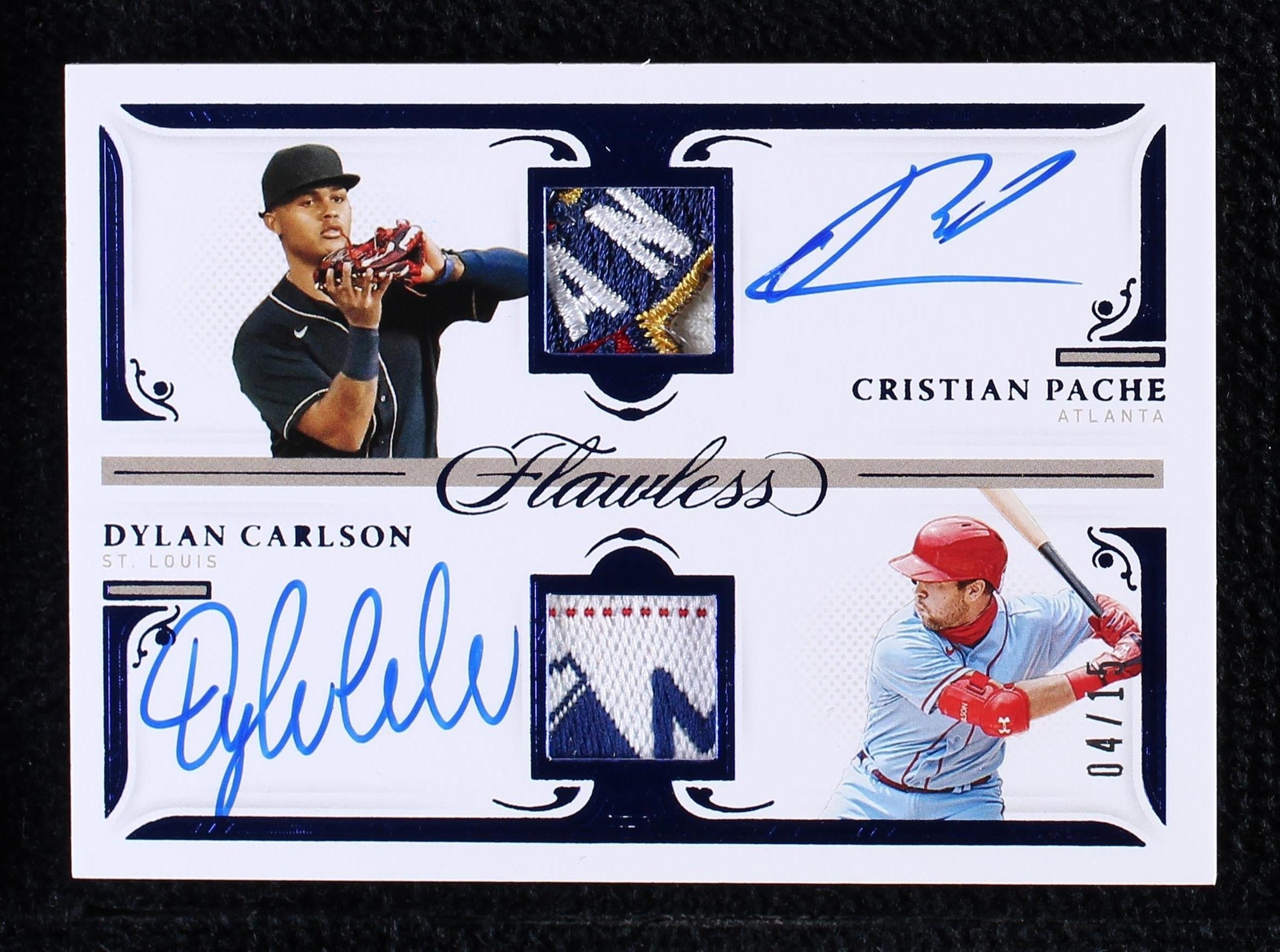 2021 Panini Flawless - Dual Signature Patches Sapphire #DSP-CD Dylan Carlson, Cristian Pache /15 ...