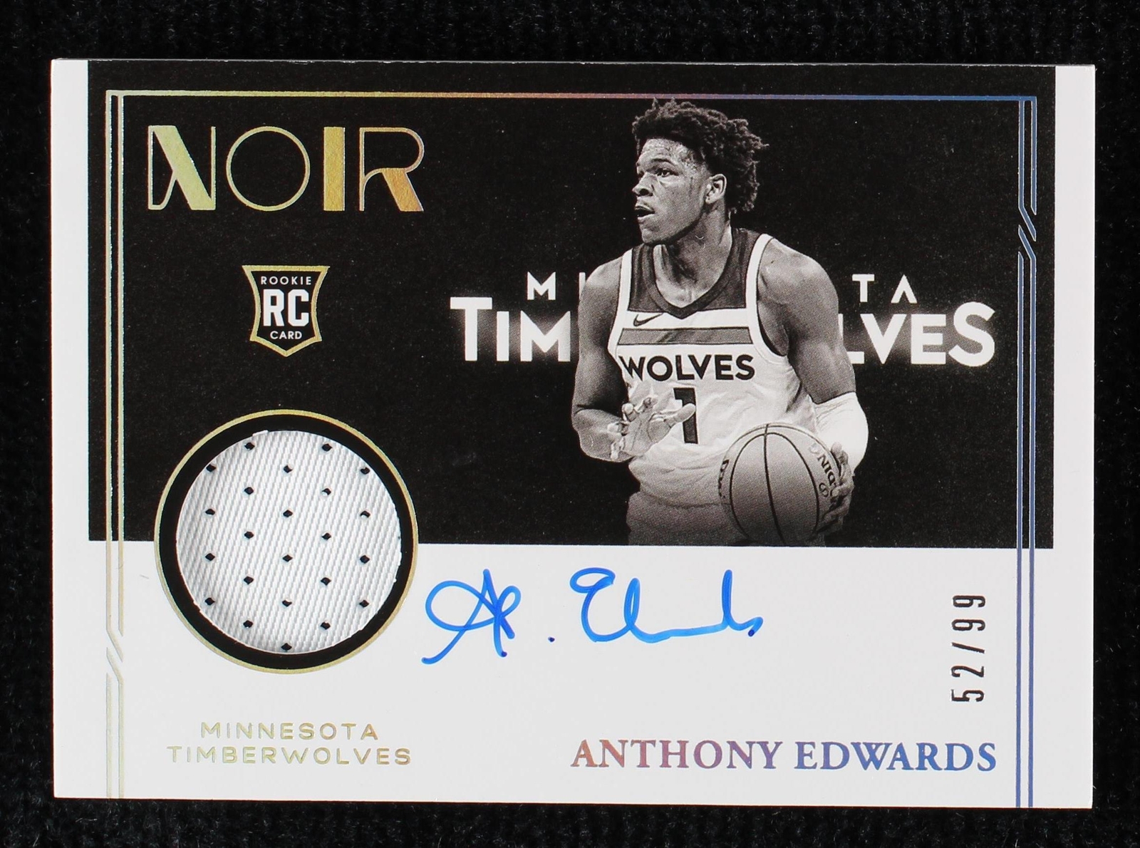 2020-21 Panini Noir - Rookie Patch Autographs Black & White #307 ...