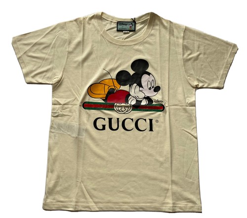 NWT Gucci Mickey Mouse Tan Cotton Jersey T-Shirt Small NWT Gucci Mickey Mouse Tan Cotton Jersey T-Shirt Small