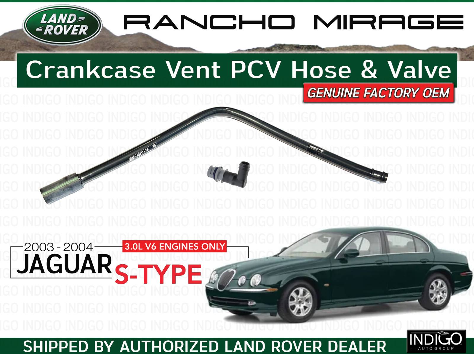 Jaguar S-Type 2003-2004 Crankcase Vent PCV Hose & Valve Jaguar S-Type 2003-2004 Crankcase Vent PCV Hose & Valve
