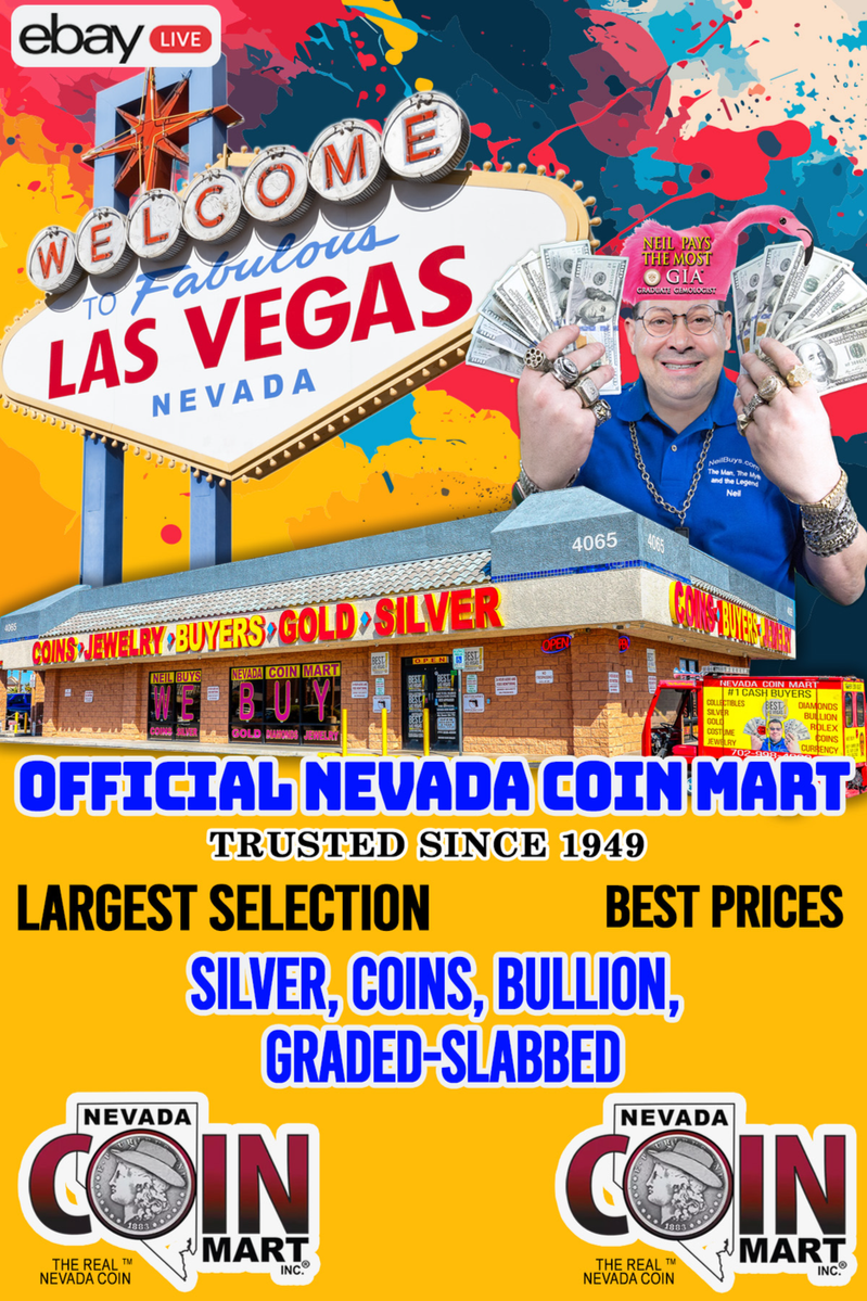 $ OFFICIAL NEVADA COIN MART $ SILVER, COINS, BULLION, GRADED-SLABBED ...