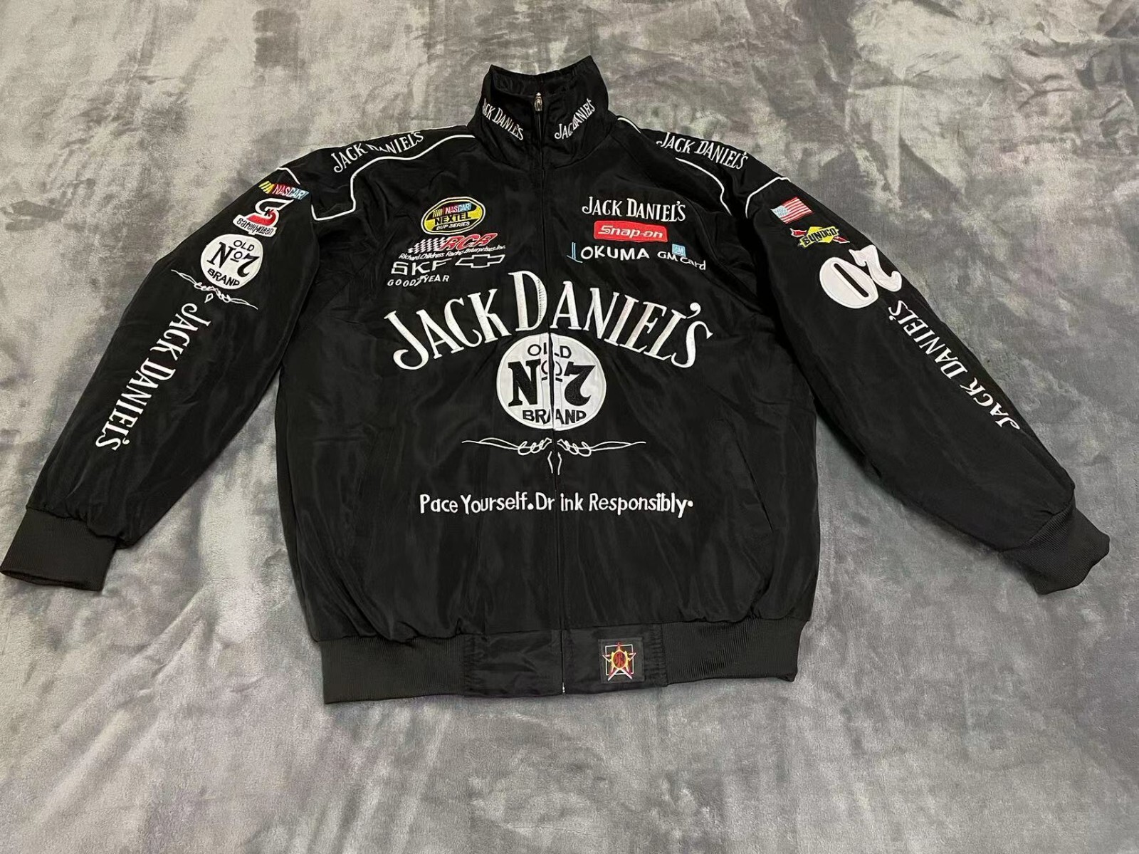 Unisex Adult Jack Daniels Jacket Ebroidered Cotton Padded F Unisex Adult Jack Daniels Jacket Ebroidered Cotton Padded F