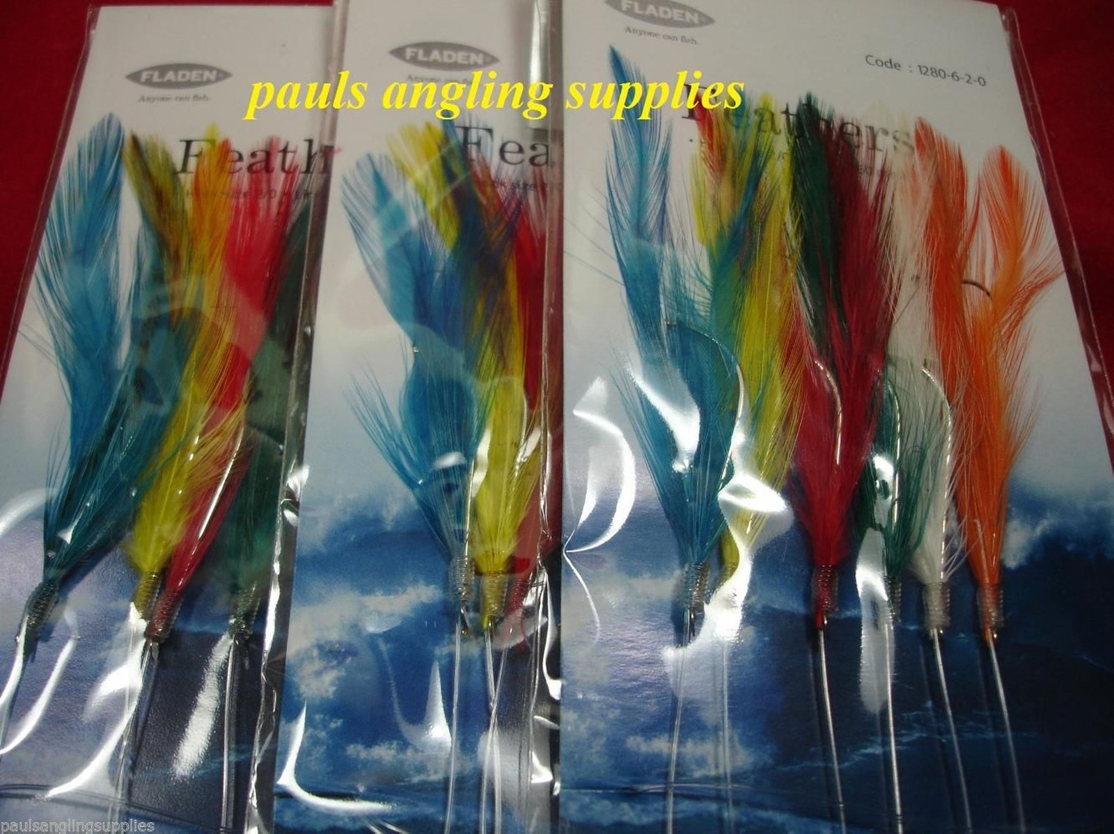 5 x Fladen Mackerel Feathers Sea Fishing Rig 6 Hook size 2/0 | eBay