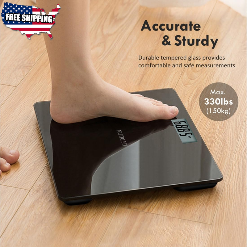 NUTRI FIT Digital Bathroom Scale Body Weight Bath Scale Accurate Watch | Pricetronic