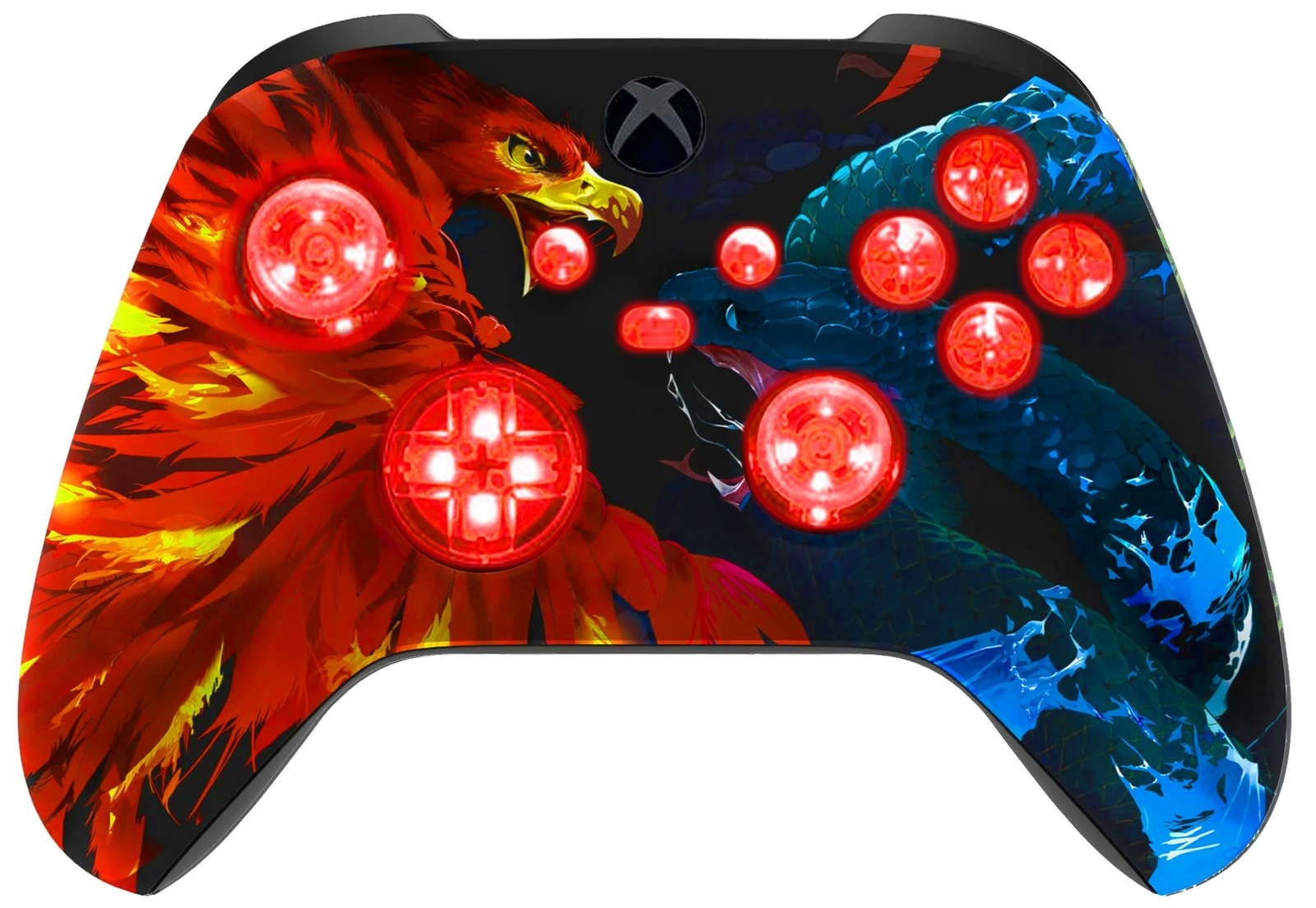 Custom Fire & Ice Original Wireless LED Modded Controller for Xbox ...