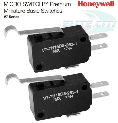 Pack of 2 Micro Switch Honeywell S&C V7-7H25D8-263-1 SPST-NO Roller ...