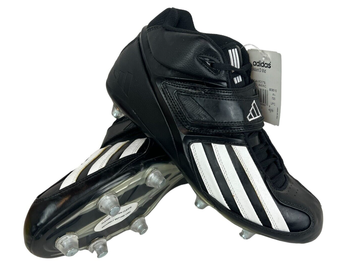 Adidas Football Cleats Men's Size 9 Black / White NWOB Adidas Football Cleats Men's Size 9 Black / White NWOB