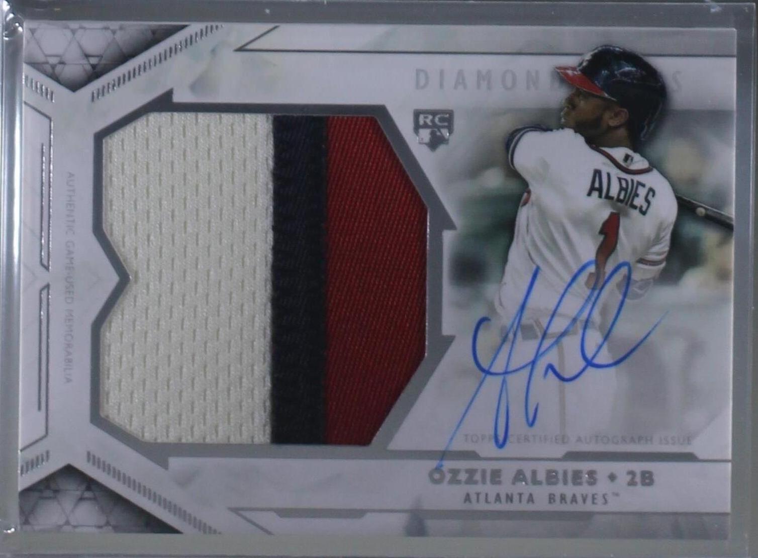 2018 Topps Diamond Icons - Jumbo Patch Autograph Relics Ozzie Albies # ...