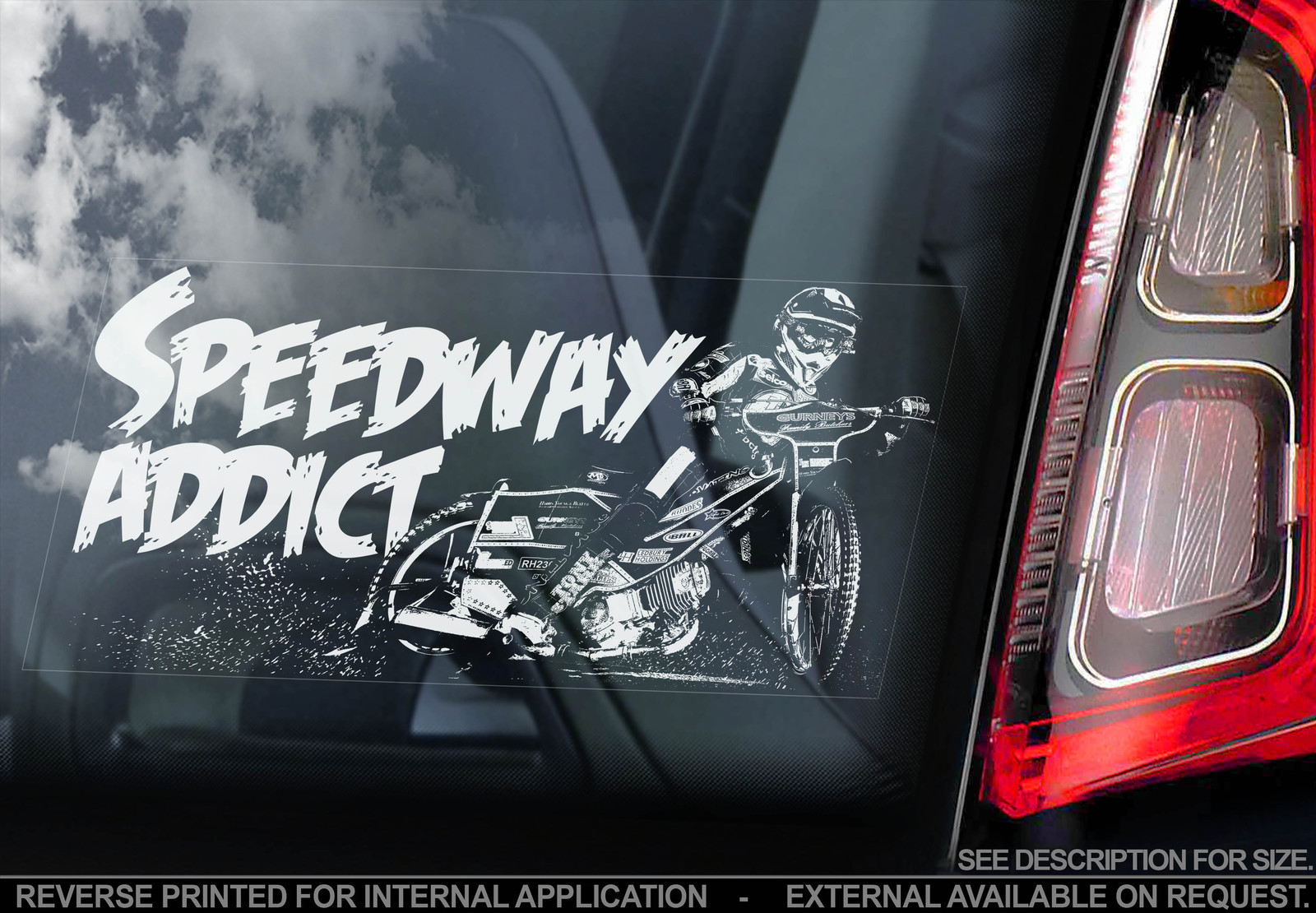 Speedway Addict! - Car Window Sticker - Motorbike Motorcycle Decal ...
