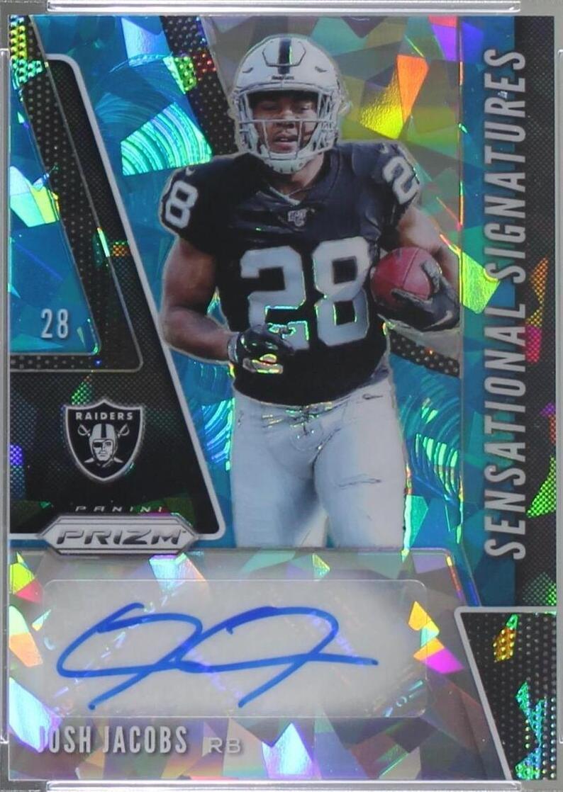 2019 Panini Prizm - Sensational Signatures Josh Jacobs #SE-JOJ Blue Ice ...