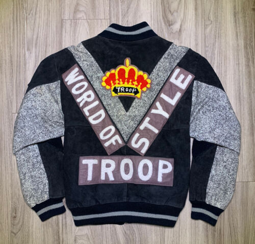 Men's S Vintage 80s Troop World Of Style Jacket Bomber Coat Men's S Vintage 80s Troop World Of Style Jacket Bomber Coat