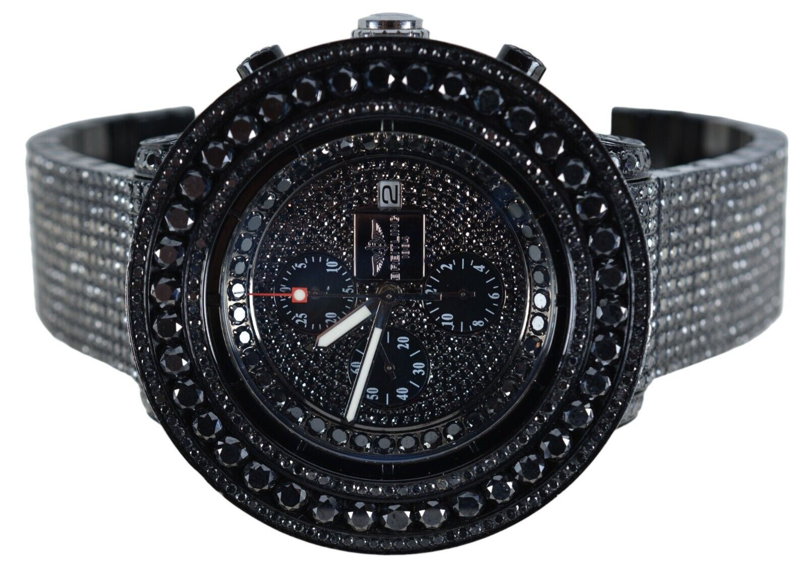 Breitling 56mm Bust Down Black PVD 35 CTW Diamond Super Breitling 56mm Bust Down Black PVD 35 CTW Diamond Super