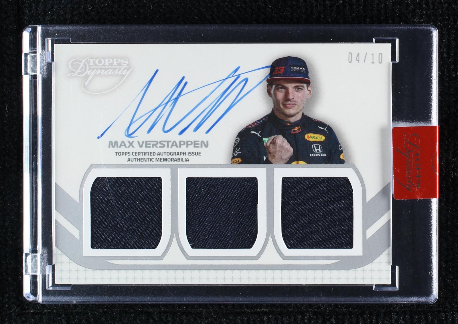 2021 Topps Dynasty Formula 1 - Single-Driver Triple Relic Autographs #SDT-MVII Max Verstappen ...