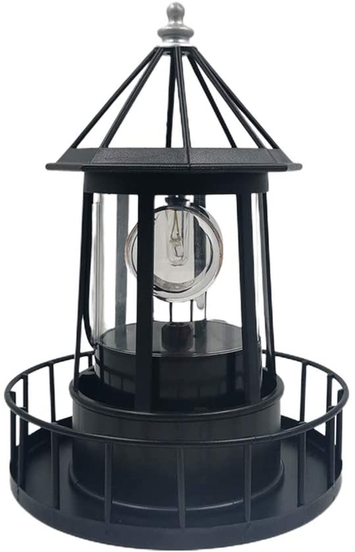 LED Solar Powered Lighthouse, 360 Degree Rotating Lamp,