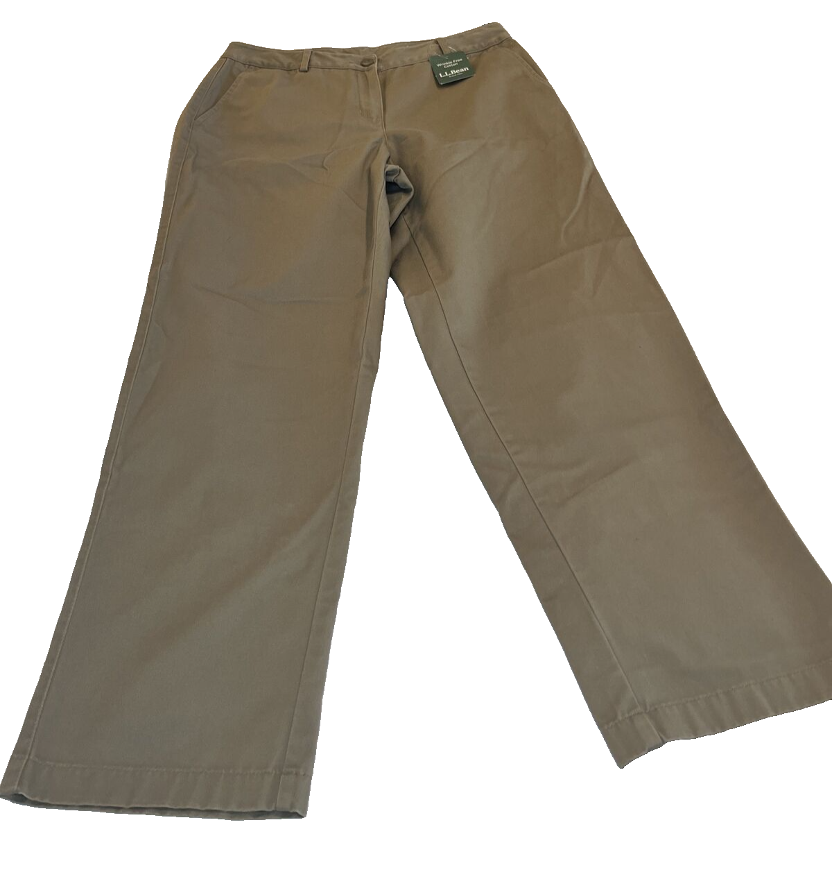 New LL Bean Women's 8 Petite Bayside Cement Twill Pant Flat New LL Bean Women's 8 Petite Bayside Cement Twill Pant Flat