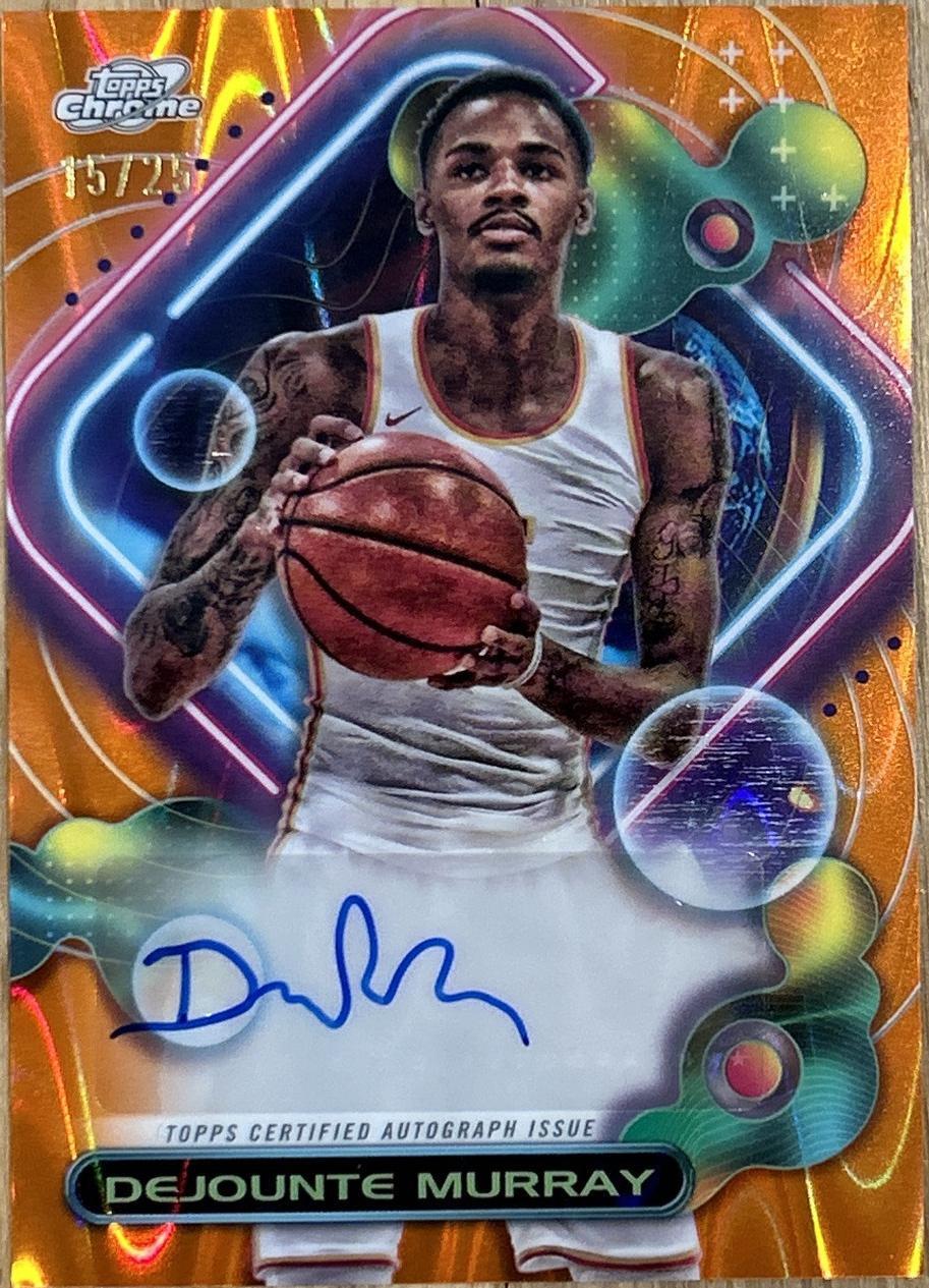 2023-24 Topps Cosmic Chrome - Autographs Dejounte Murray #CCAV-DMU Orange Galactic Refractor /25 ...