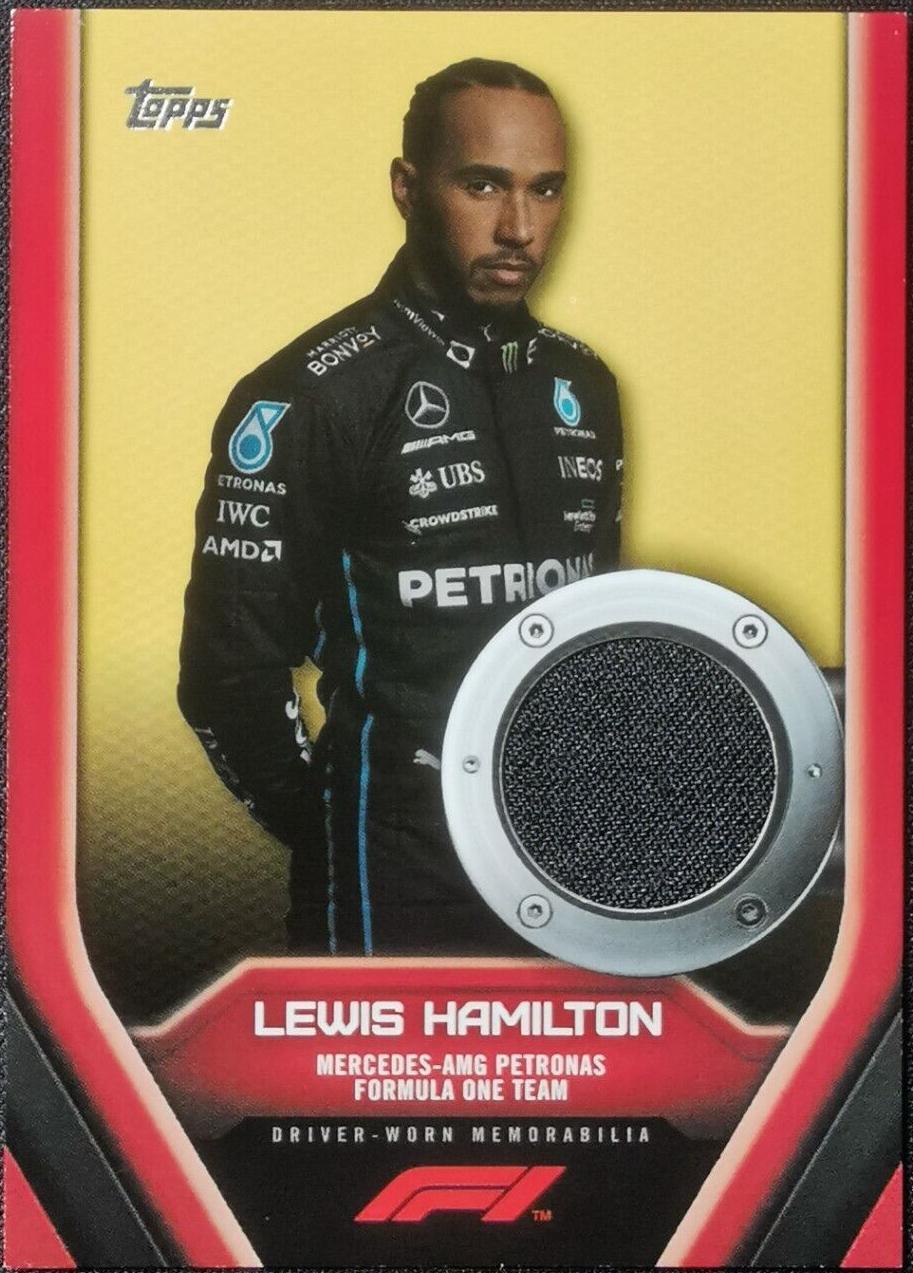 2022 Topps Formula 1 - F1 Relics Lewis Hamilton #F1RL-LHI Gold /50 (MEM ...