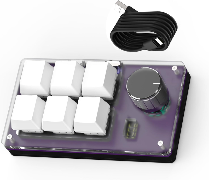 6 Key Macro Programmable Keyboard,Mini Mechanical Gaming Macro