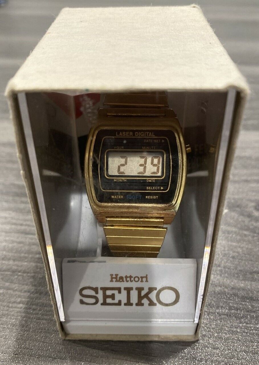 Vintage Mens Seiko Hattori Laser Digital Time Watch Original Vintage Mens Seiko Hattori Laser Digital Time Watch Original