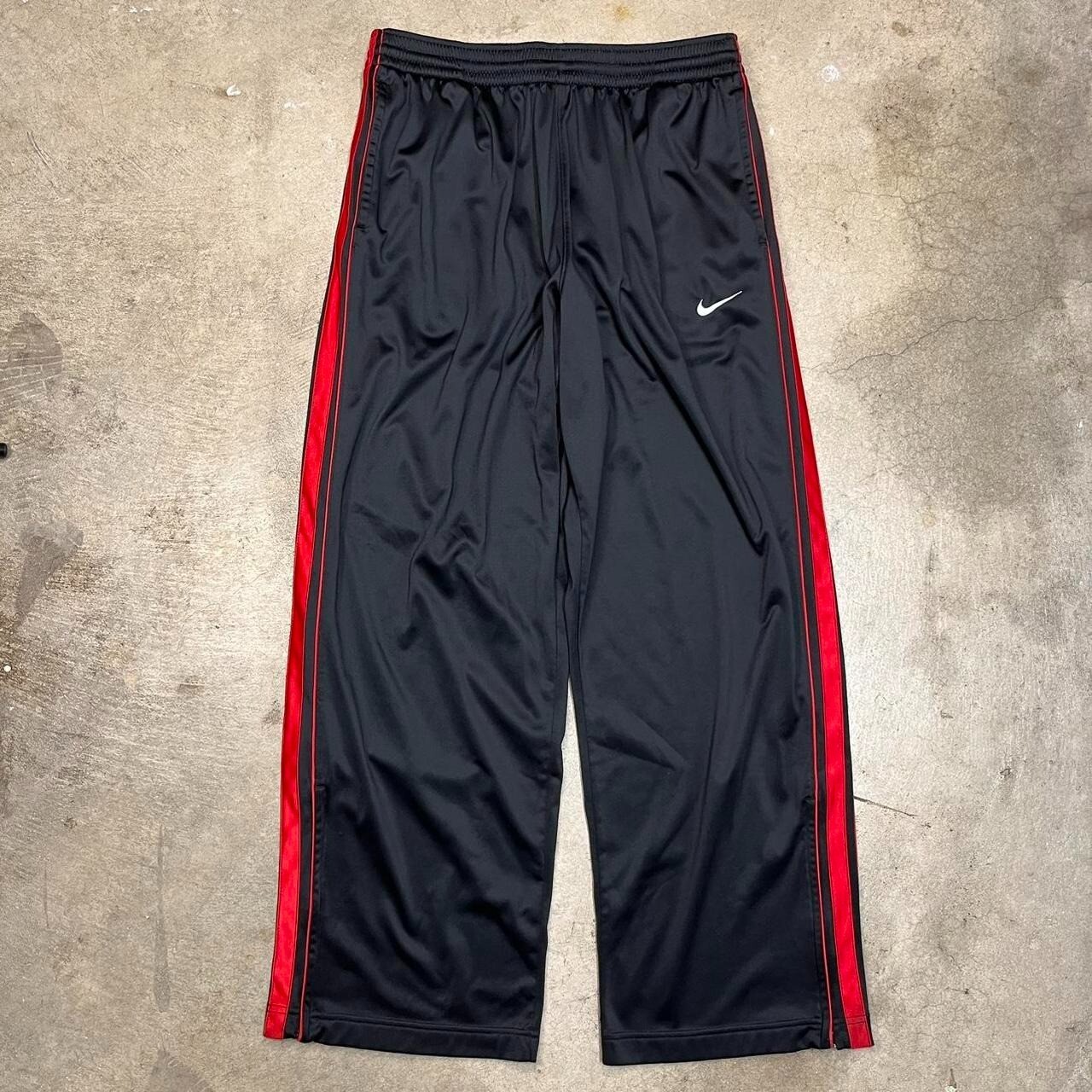 Vintage Y2K Nike sweatpants baggy black red stripe size XL Vintage Y2K Nike sweatpants baggy black red stripe size XL
