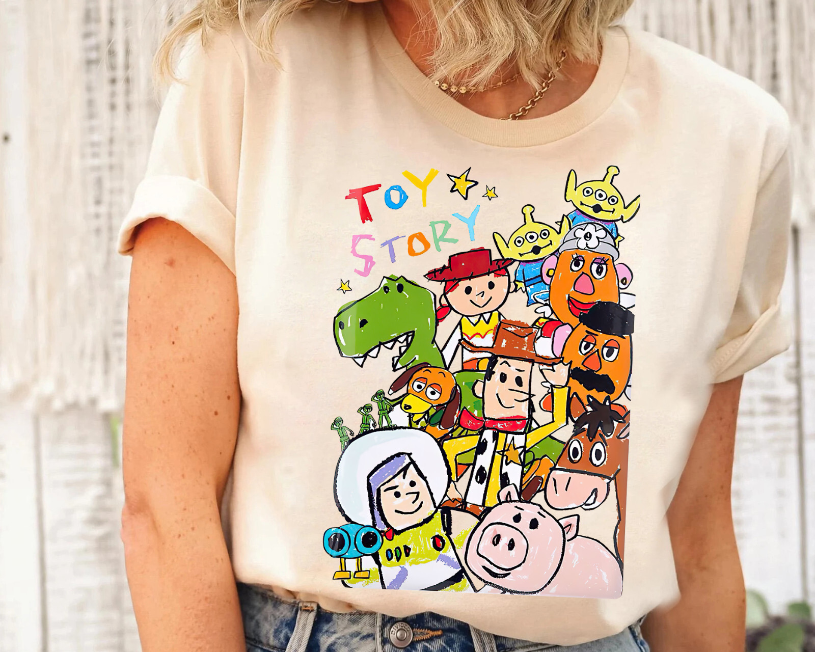 Disney Toy Story Retro Characters Drawing Shirt Unisex Adult Disney Toy Story Retro Characters Drawing Shirt Unisex Adult