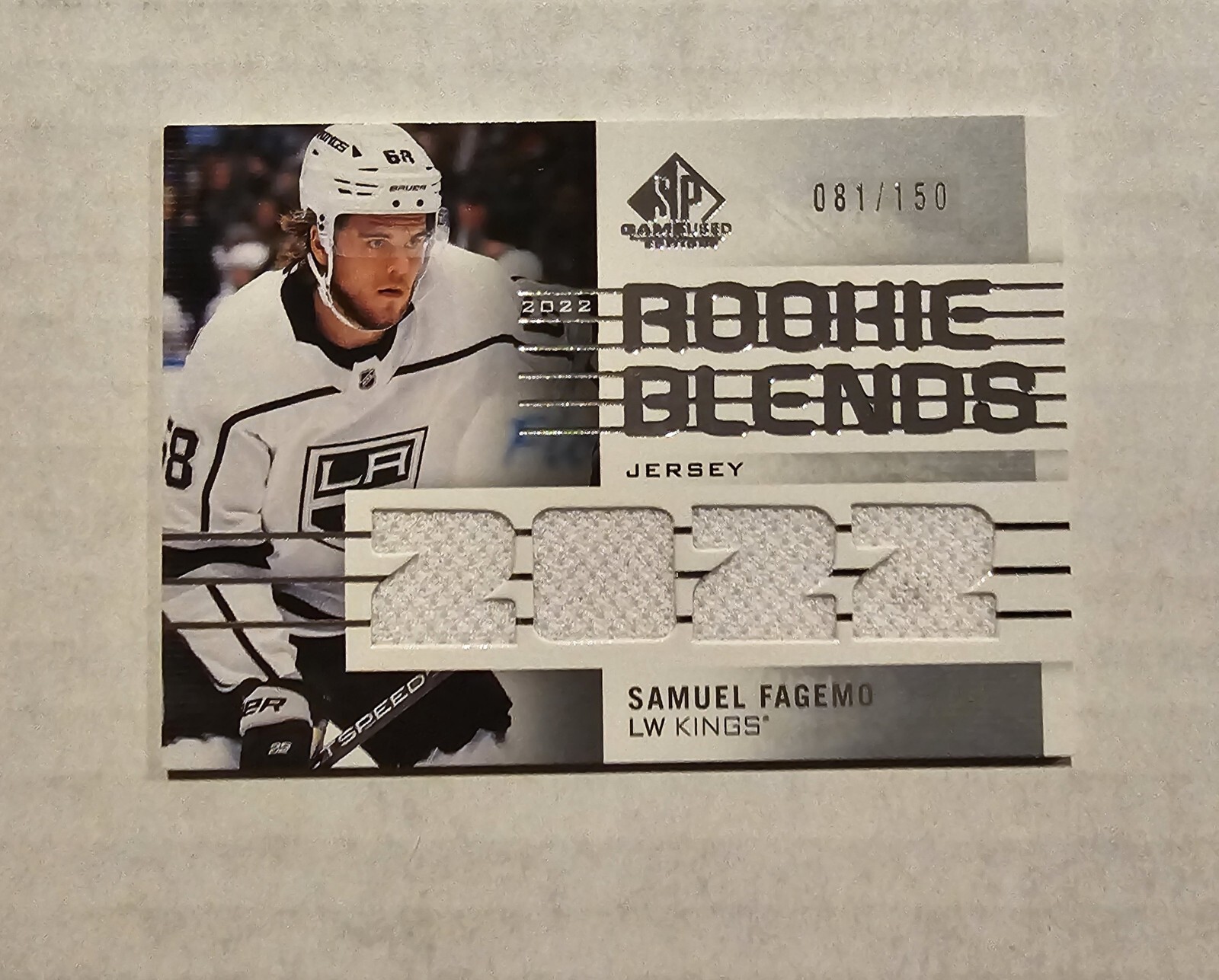 2022-23 Upper Deck SP Game Used - Rookie Blends Jersey #RB-SF Samuel Fagemo /150 (MEM, RC) for ...