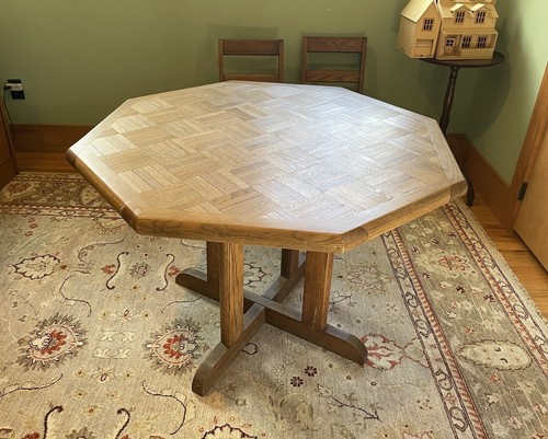 Mid Century Parquet Octagon Dining Game Table 42 Shipping To zip 07719 Only