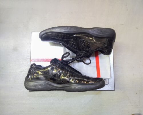 Prada America's Cup Sneakers Men 7.5 Black Patent Leather Prada America's Cup Sneakers Men 7.5 Black Patent Leather