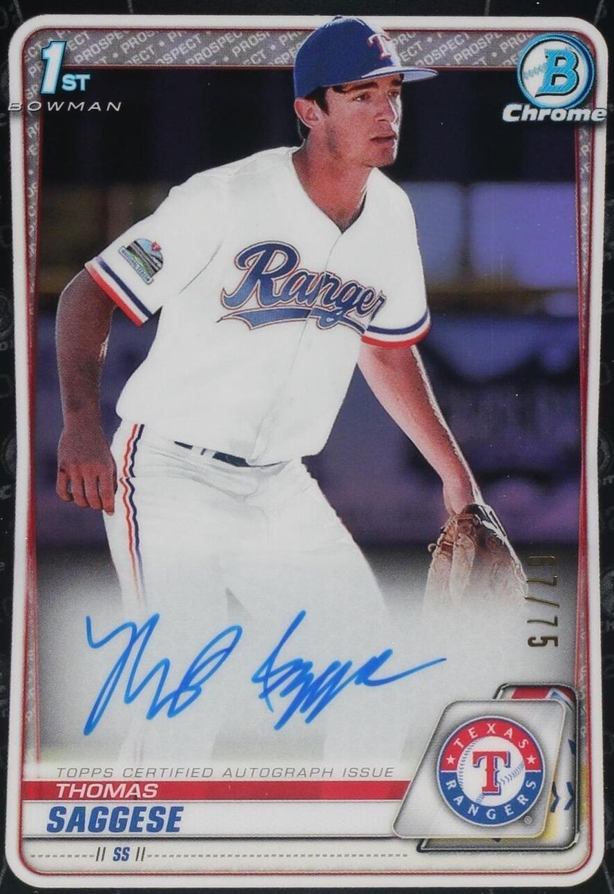 2020 Bowman Draft - Chrome Draft Picks Autographs Thomas Saggese #CDA ...