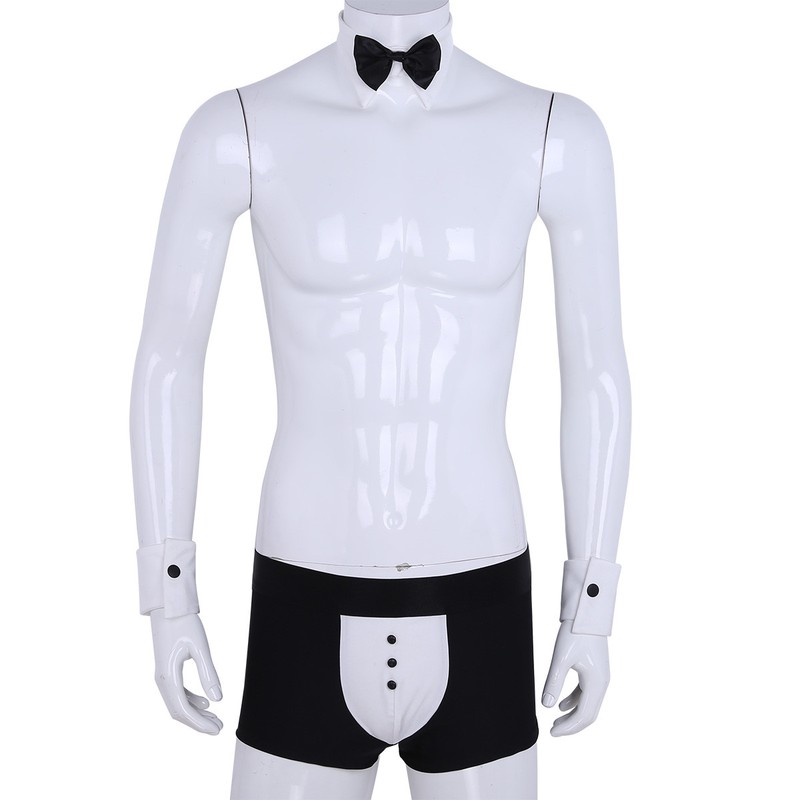 Mens Satin Boxers FEESHOW Men's Cotton Tuxedo Boxer Shorts Briefs ...