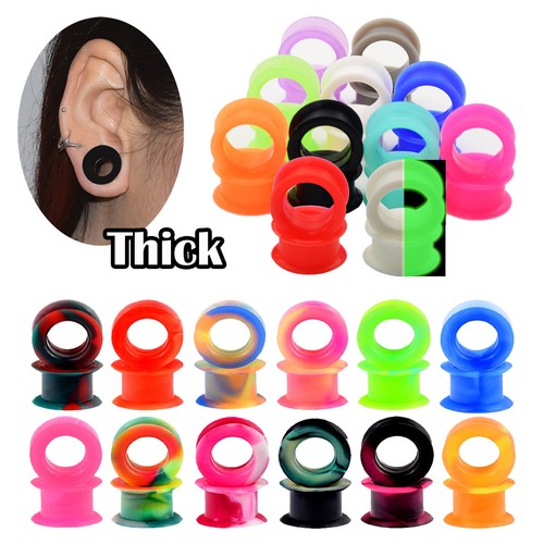 1 In Ear Gauges 1 Pair Soft Silicone Ear Gauges – Flexible Punk Plugs ...