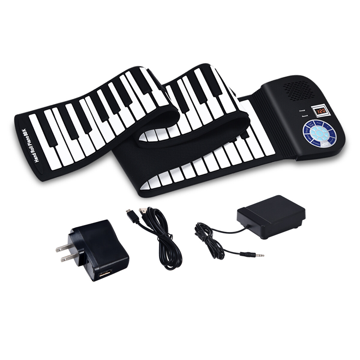 88 Key Electronic Roll Up Piano Keyboard Silicone