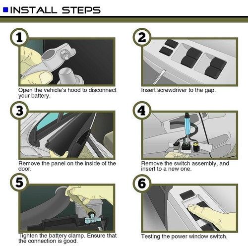 Power Window Switch Front Driver Side for Ram 1500 2500 3500 2014-2016 ...