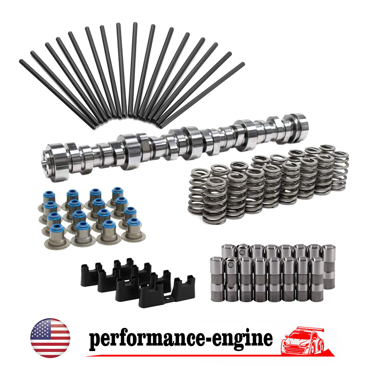 Stage 3 V2 Cam Kit For LS Truck w/Lifters Pushrods LS1/LS2/LS6 4.8/5.3 ...