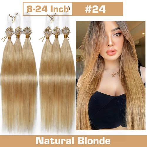 200s Micro Loop Remy Human Hair Extensions Ring Nano Beads Pre Bonded