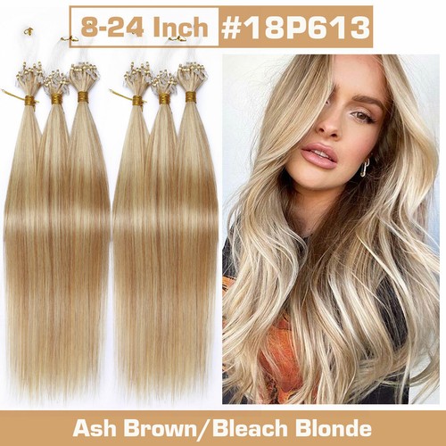 200s Micro Loop Remy Human Hair Extensions Ring Nano Beads Pre Bonded