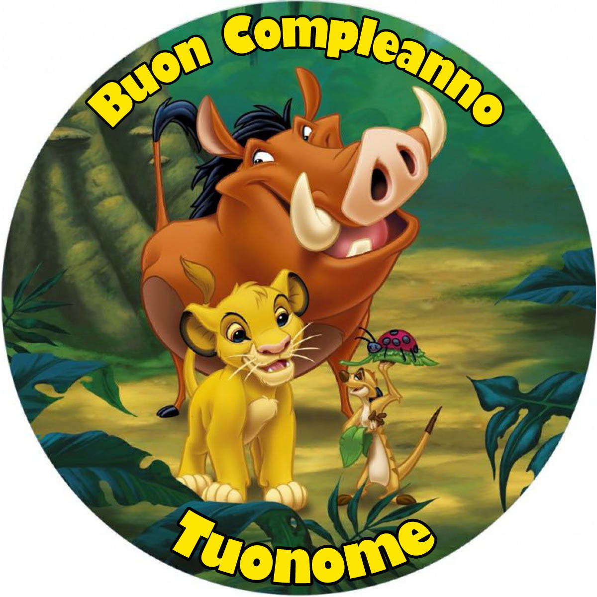 Cialda RE LEONE SIMBA PUMBA Decorazione Torta Ostia o Zucchero ...