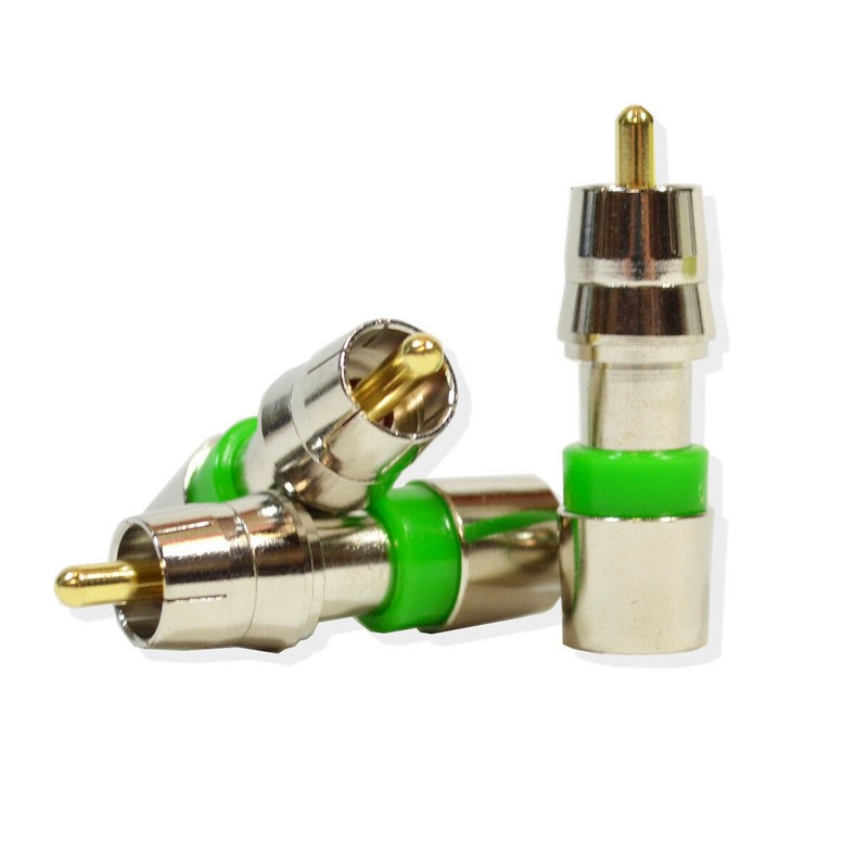 RG59 to Audio/Video RCA Cable Wire Compression Connector Adapter (10 ...