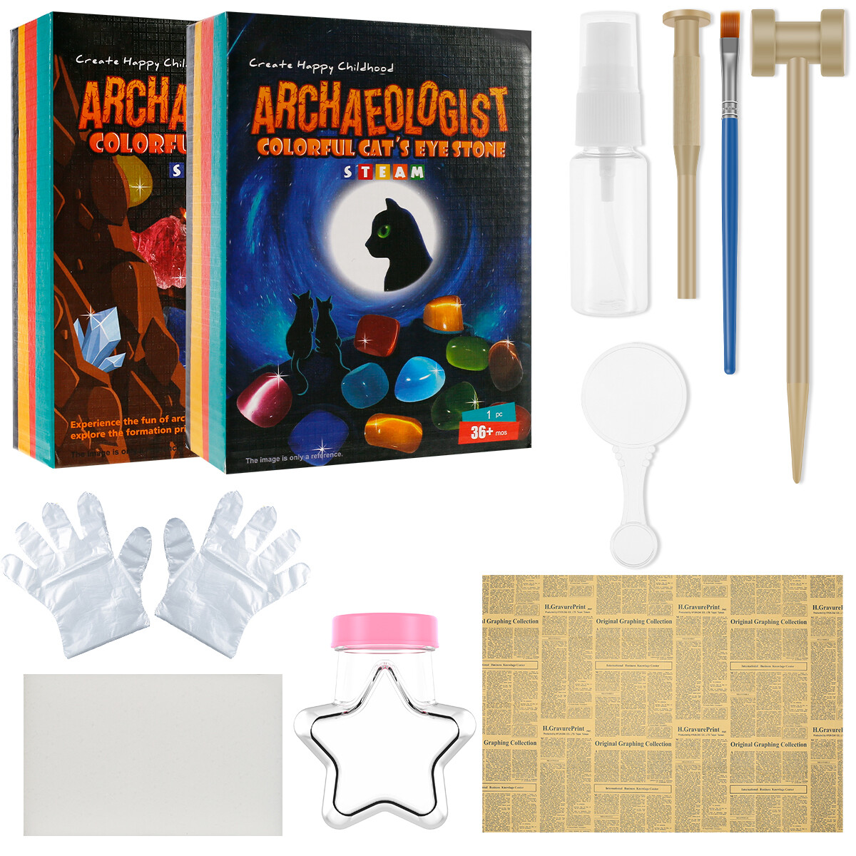 Gemstone Dig Kit for Kids Gem Mining Tool Kit Excavate 20 Real Gems ...