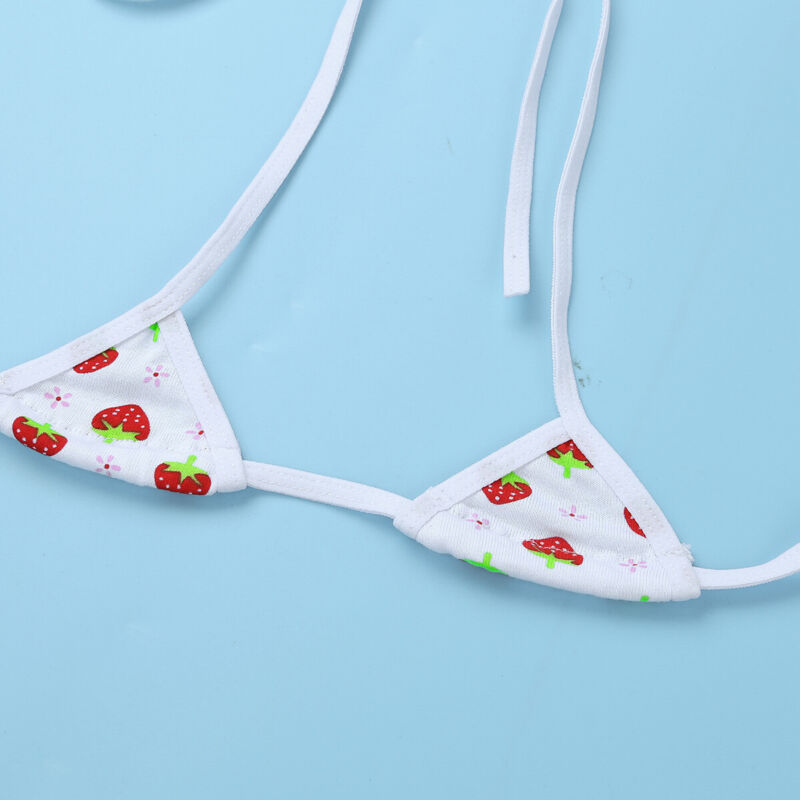 Sexy Womens Strawberry Micro Bikini Lingerie Swimwear Set Japanese