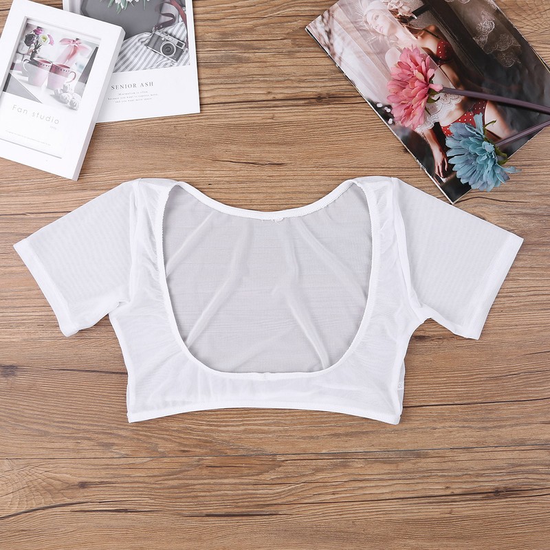 Sexy Women's Open Bust Transparent Mesh Sheer Crop Top T-Shirt Blouse ...