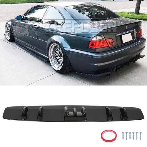 For M3 E46 Gloss Black Rear Bumper Diffuser Splitter Chin Lower Spoiler ...