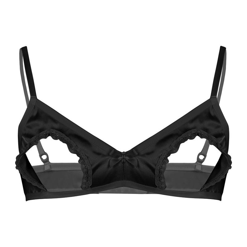Sissy Lace Sheer Training BRA Cross Dresser Mens Lingerie Triangle ...
