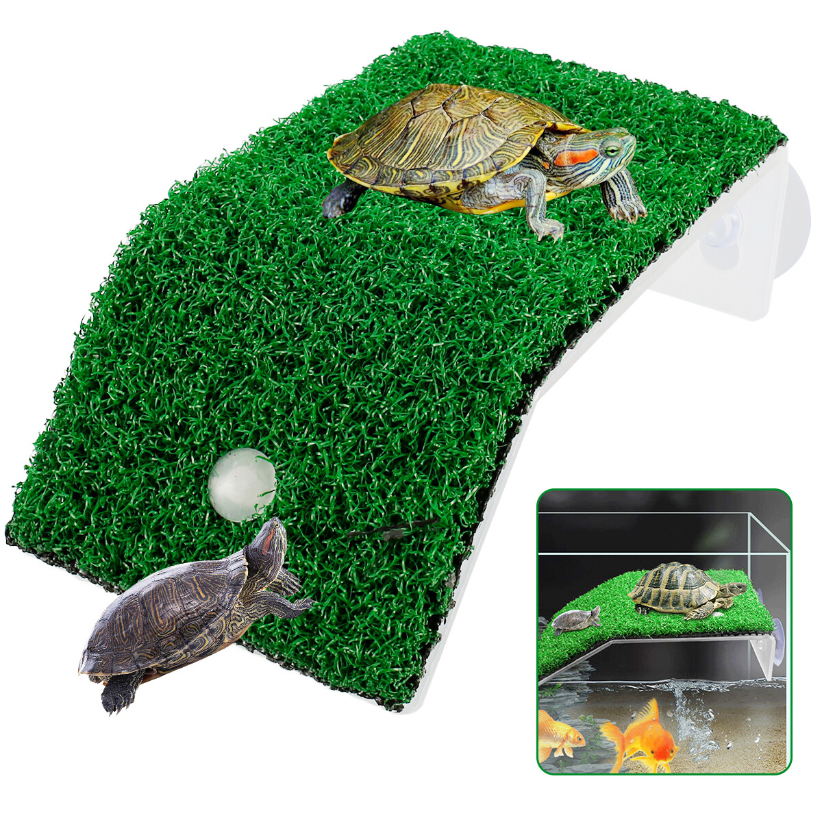 Turtle Basking Platform with Simulation Turf Turtle Resting Terrace 🌷 ...