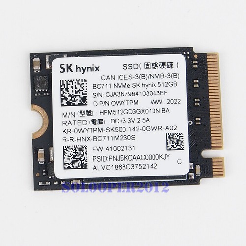 SK Hynix BC711 2230 256GB 512GB PCIe NVMe SSD SteamDeck