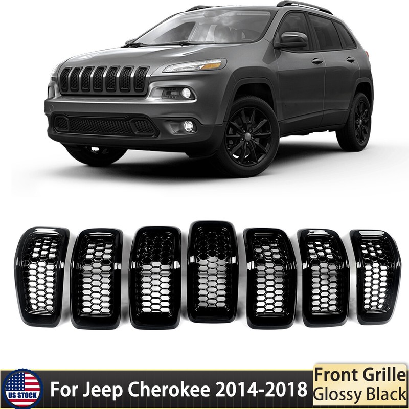 For Jeep Cherokee 2014-2018 Honeycomb Front Grille Insert Mesh Grill ...
