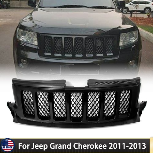 For Jeep Grand Cherokee 2011-2013 Front Grille Overland Style Gloss ...