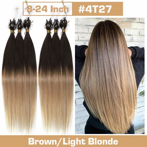200s Micro Loop Remy Human Hair Extensions Ring Nano Beads Pre Bonded